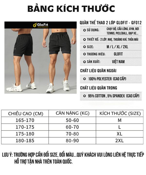 Quần Thể Thao 2 Lớp Cao Cấp Glofit GF012 Năng Động, Thời Trang - Phụ ...